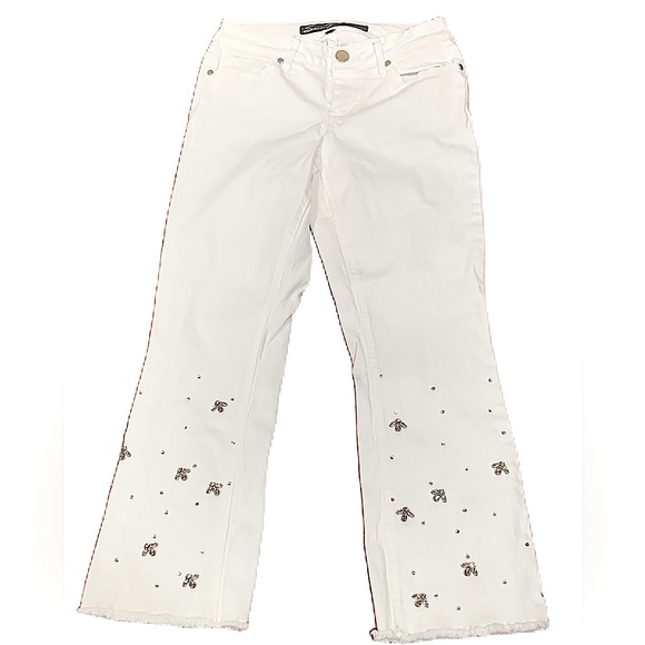 Seven7 | Jeans | Seven 7 Rhinestone Cropped White Jeans | Poshmark